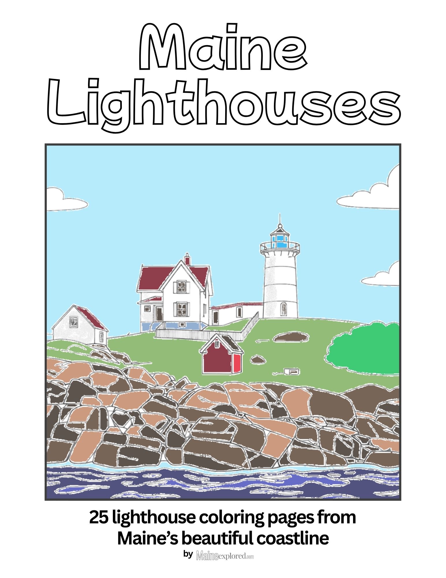 Maine Lighthouses Coloring Pages